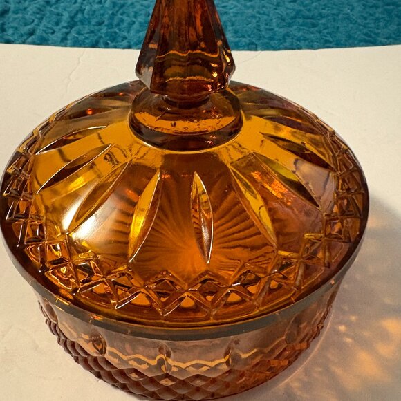 Kitchen | Vintage Amber Indiana Glass Princess Pattern Candy Dish ...
